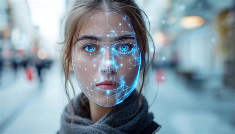 Premium Photo Face Analysisfuture Face Detection Technological 3d Scanning Biometric Facial