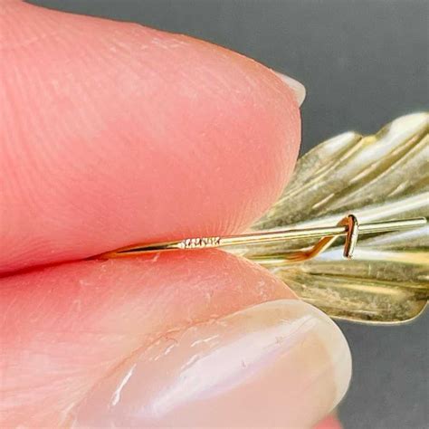 14k Solid Gold Tri Color Leaf Swirl Etched Earrings J Gem