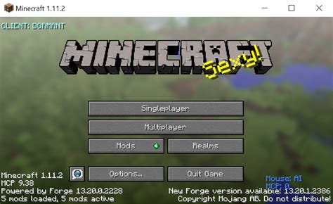 MCP In Bottom Right Corner Of Minecraft Game Main Menu Rather Than MCP Issue