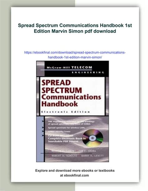 Spread Spectrum Communications Handbook 1st Edition Marvin Simon Pdf