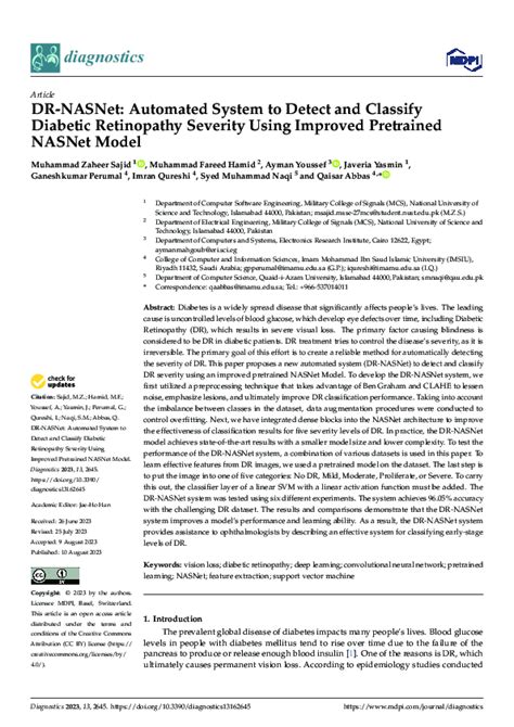 Pdf Dr Nasnet Automated System To Detect And Classify Diabetic Retinopathy Severity Using
