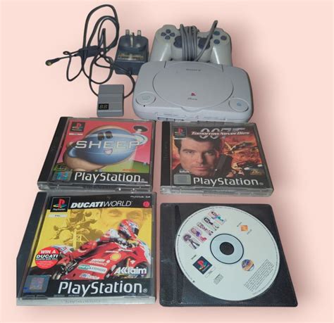 Sony Playstation 1 Mini Console And 4 Games And 1 Controller And Third