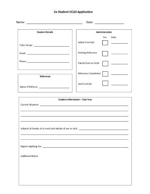 Fillable Online Ex Babe UCAS Application Form Fax Email Print PdfFiller
