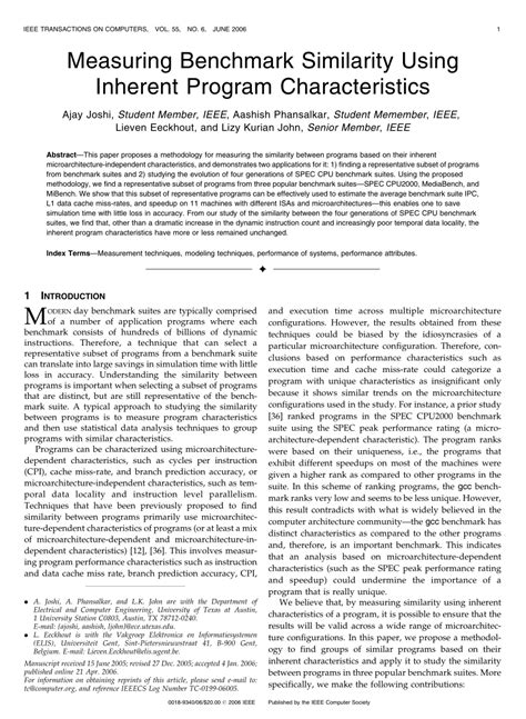 pdf measuring benchmark similarity using inherent program characteristics