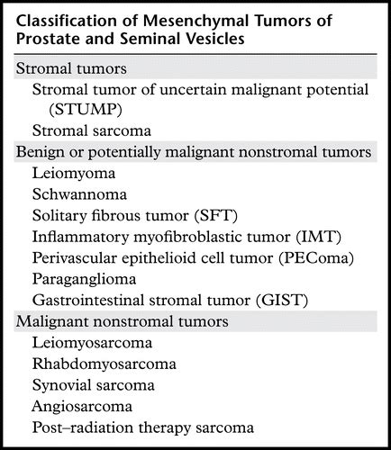 Mesenchymal Neoplasms Of The Prostate And Seminal Vesicles Spectrum Of