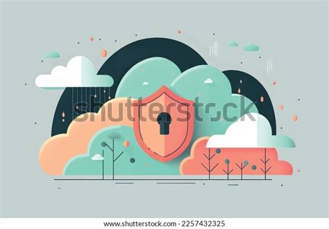 Cyber Security Padlock Vector Illustration Soft Stock Vector Royalty Free 2257432325