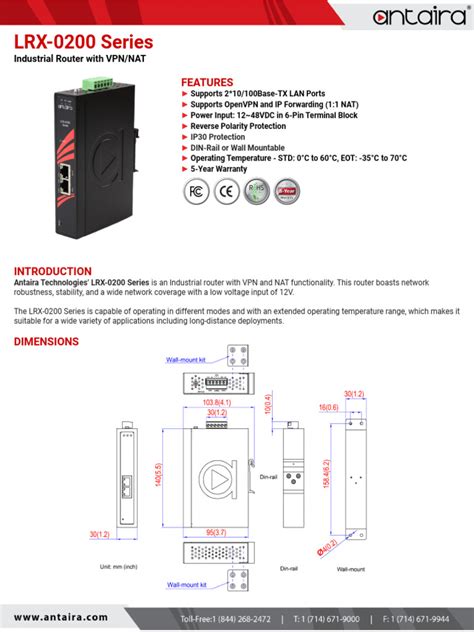 Antaira Lrx 0200 Series Datasheet V1 0 Download Free Pdf Virtual Private Network