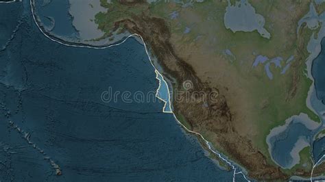 Juan De Fuca Plate Neighborhoods Patterson Cylindrical Topografic Stock Illustration