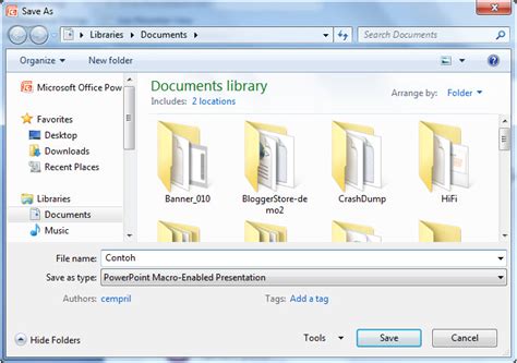 Menyimpan File Powerpoint Dan Macro Didalamnya