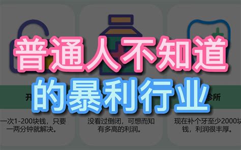 不起眼的暴利行业前提是你胆子够大 哔哩哔哩