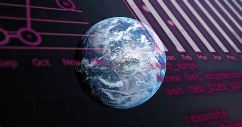 Rotating Earth Animation Over Financial Data And Calendar In Background Stock Video Video Of