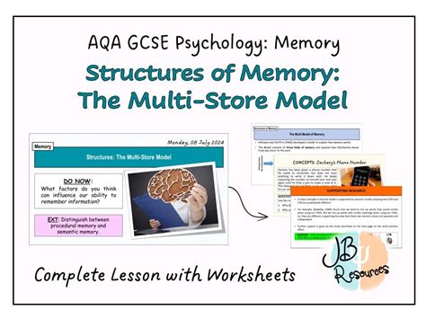 aqa gcse psychology the multi store model of memory [memory topic