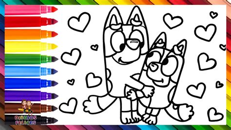 Dibuja Y Colorea A Bluey Y Bingo ️ Dibujos