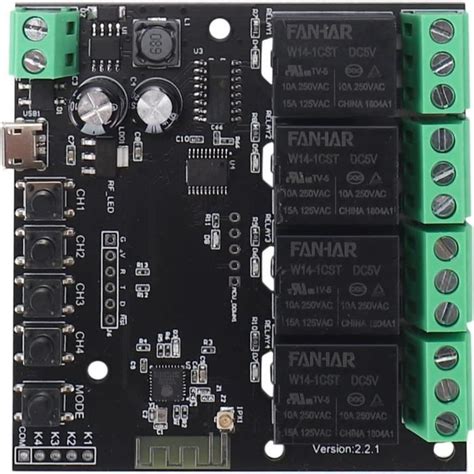 Module De Commutation Wifi 4 Canaux Tuya Commutateur Wifi Smart Life App Télécommande Minuterie