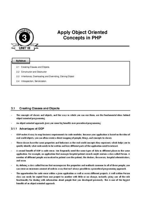 Unit Iii Apply Object Oriented Concepts In Php Edited 3 Unit Iii 3
