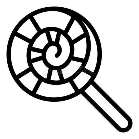 Lollipop Spiral Candy On Stick Line Icon Sweets Candies Concept Vector Graphics Stock Vector