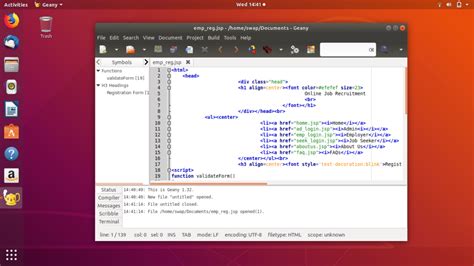 How To Install Geany 132 On Ubuntu 1804 Linuxhelp Geany Editor En