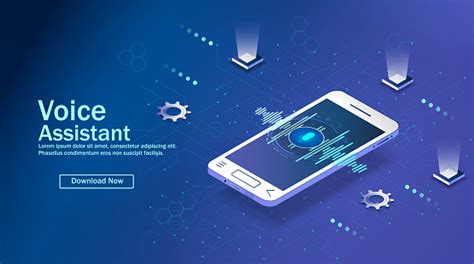 현대 개념의 음성 도우미 스마트폰의 음파 이퀄라이저 음성 도우미의 개념입니다 마이크 음성 제어 기술 음성 및 사운드 인식 벡터 3차원 형태에 대한 스톡 벡터 아트 및 기타