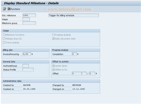 CN SAP Tcode Display Standard Milestone
