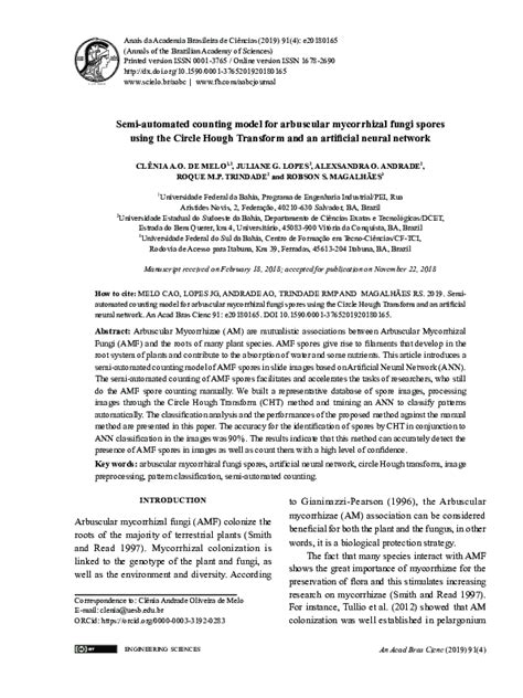 Pdf Semi Automated Counting Model For Arbuscular Mycorrhizal Fungi Spores Using The Circle
