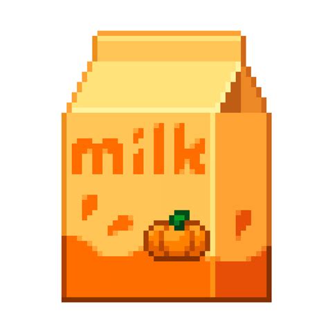 An Bit Retro Styled Pixel Art Illustration Of Pumpkin Milk Png