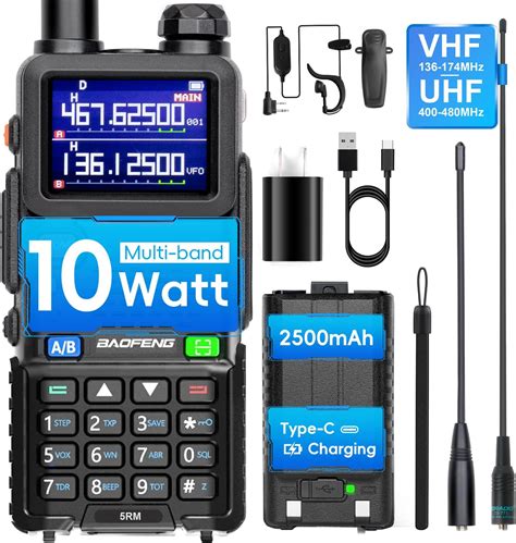 Amazon Com BAOFENG 5RM Ham Radio 10W High Power VHF UHF 8 Bands Long Range Two Way Radio