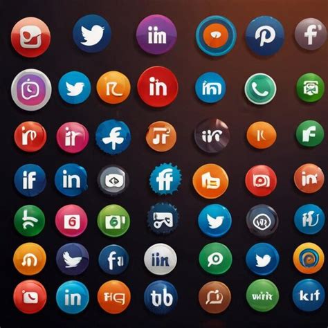 Social Media Icons Button Social Media Logo Facebook Premium Ai Generated Image
