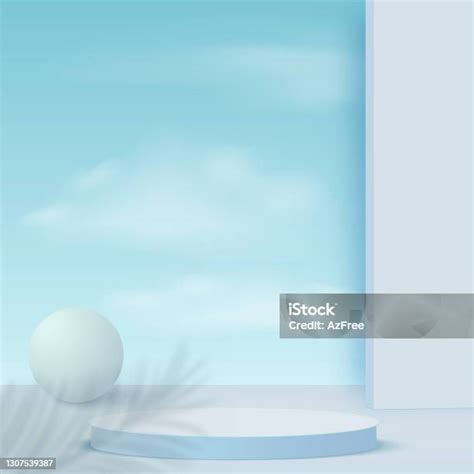 파란색 기하학적 3d 하늘 연단과 추상적 인 배경 벡터 일러스트레이션 0명에 대한 스톡 벡터 아트 및 기타 이미지 0명 3