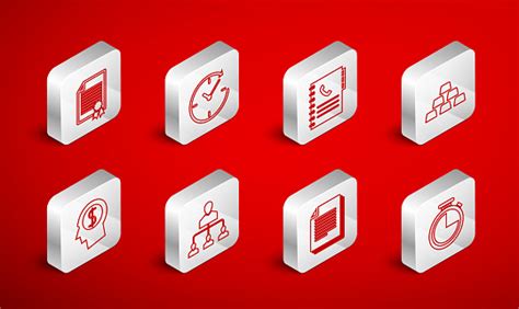 라인 스톱워치 화살표가 있는 시계 전화번호부 금괴 문서 인증서 템플릿 추천 마케팅 및 사업가 계획 마인드 아이콘을 설정합니다