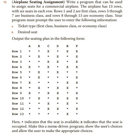 Solved Airplane Seating Assignment Write A Program Chegg