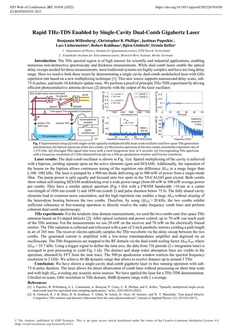 Pdf Rapid Thz Tds Enabled By Single Cavity Dual Comb Gigahertz Laser