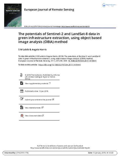 Pdf The Potentials Of Sentinel 2 And Landsat 8 Data In Green