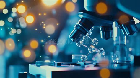 Close Up Of Molecular Structure Under Microscope Stock Illustration Illustration Of Liquid