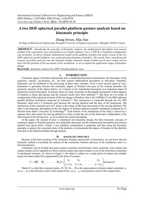 A Two Dof Spherical Parallel Platform Posture Analysis Based On