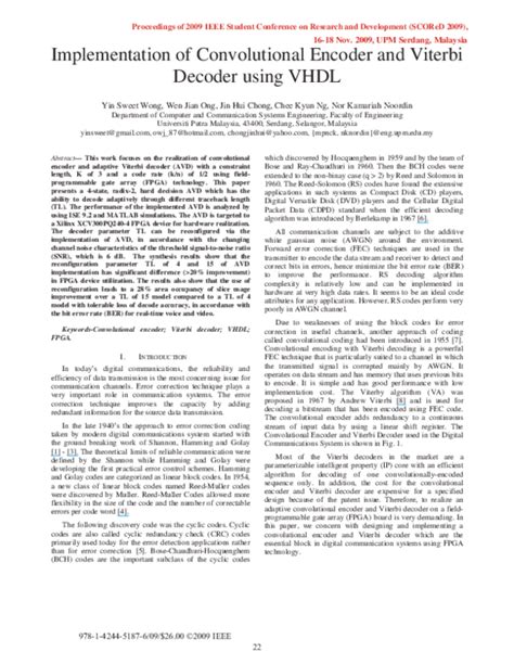 pdf implementation of convolutional encoder and viterbi decoder using vhdl