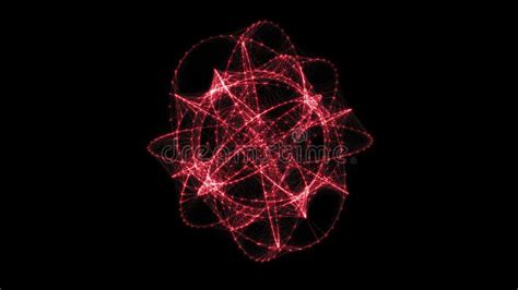 Flowing Orbital Polygonal Sphere Shape Hud Fui Element Plexus Style Connecting Lines And Dots