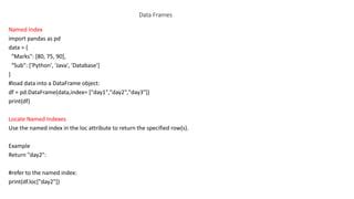 Data Frame Data Structure In Python Pandas Pptx