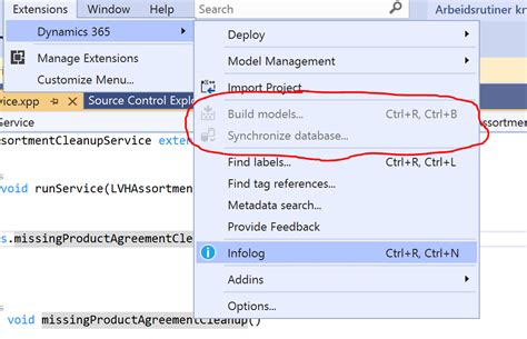 Axdax Build And Sync Menu Items Greyed Out
