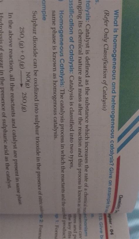 What Is Homogeneous And Heterogeneous Catalysis Give An Example For Mpte