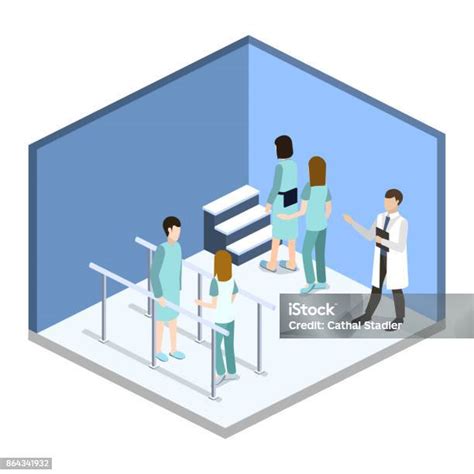 아이소메트릭 3d 벡터 일러스트 레이 션 골절 후 물리 재활 3차원 형태에 대한 스톡 벡터 아트 및 기타 이미지 3차원 형태 가정의 방 간호사 Istock