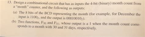 Solved 13 Design A Combinational Circuit That Has As Inputs
