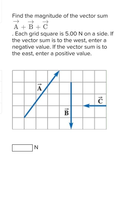 solved 1 find the magnitude of the vector sum a b c