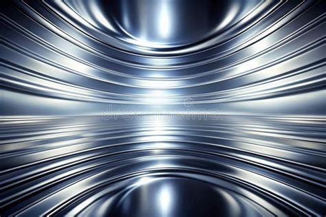 Metallic Curves Futuristic Interior Light Reflection Abstract Background Stock Illustration