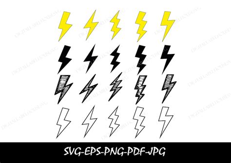 Lightning Svg Bundle Lightning Bolt Svg Flash Svg Lightning Clipart Eps Svg Pdf Png 