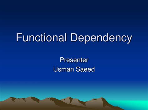 PPT Functional Dependency PowerPoint Presentation Free Download ID 556375