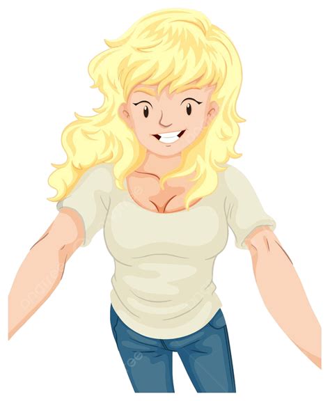 woman with blond hair white object background vector white object background png and vector