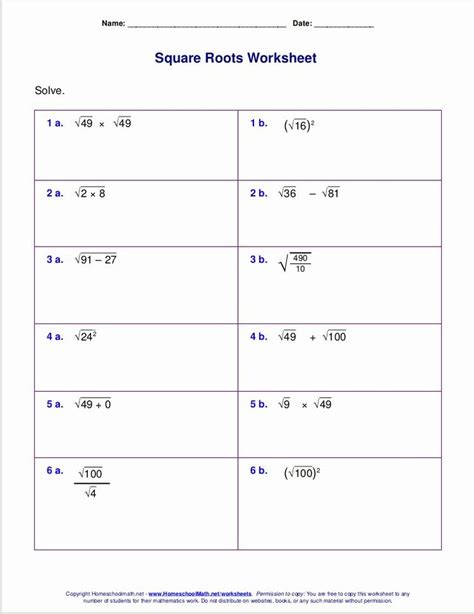 Simplify Square Roots Worksheet Inspirational Simplifying Square Roots Worksheet Worksheets