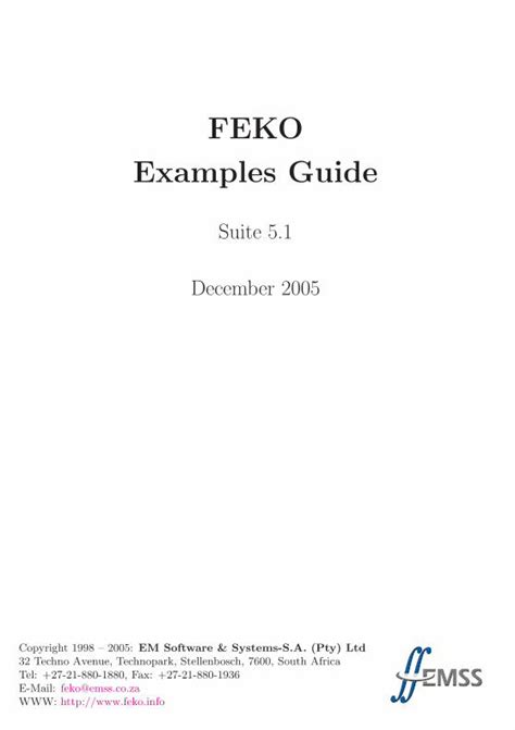 Pdf Feko Examples Guide Peopleeeethzchpeopleeeethzch
