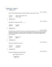 CSIS 312 Final 2 Docx CSIS 312 Final 2 Question 11 4 Out Of 4 Points Which Of The