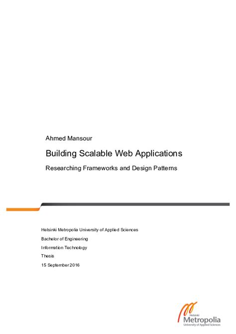 Pdf Building Scalable Web Applications Researching Frameworks And Design Patterns Ahmed